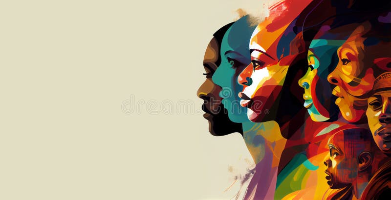 Multi-ethnic People with Different Colors. Banner of Diversity ...