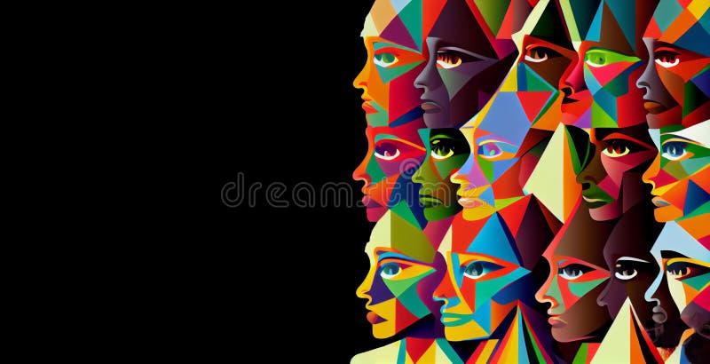 Multi-ethnic People with Different Colors. Banner of Diversity ...