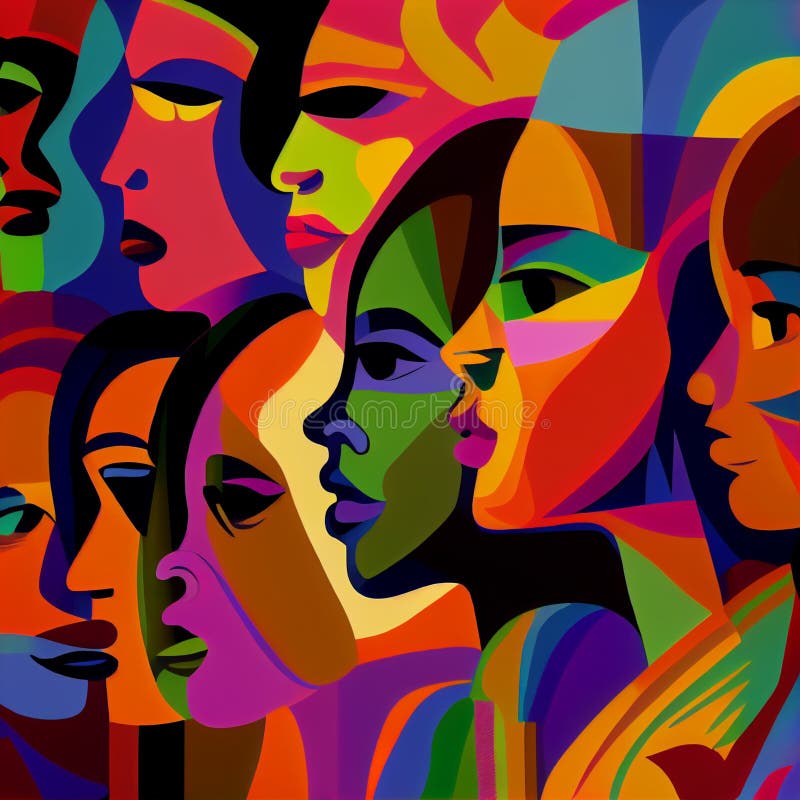 Multi-ethnic People with Different Colors. Diversity, Independence and ...