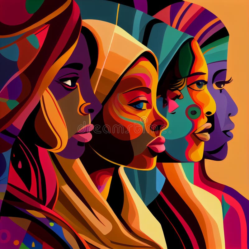 Multi-ethnic People with Different Colors. Diversity, Independence and ...