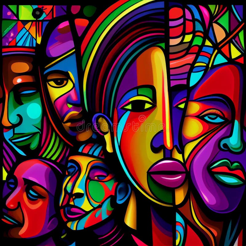 Multi-ethnic People with Different Colors. Diversity, Independence and ...