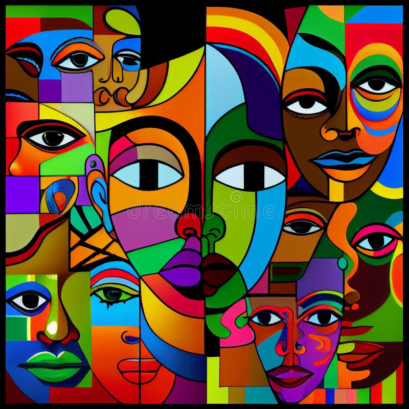 Multi-ethnic People with Different Colors. Diversity, Independence and ...