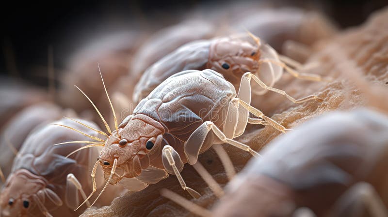 Group of Bed Mites Closeup Macro Stock Illustration - Illustration of ...