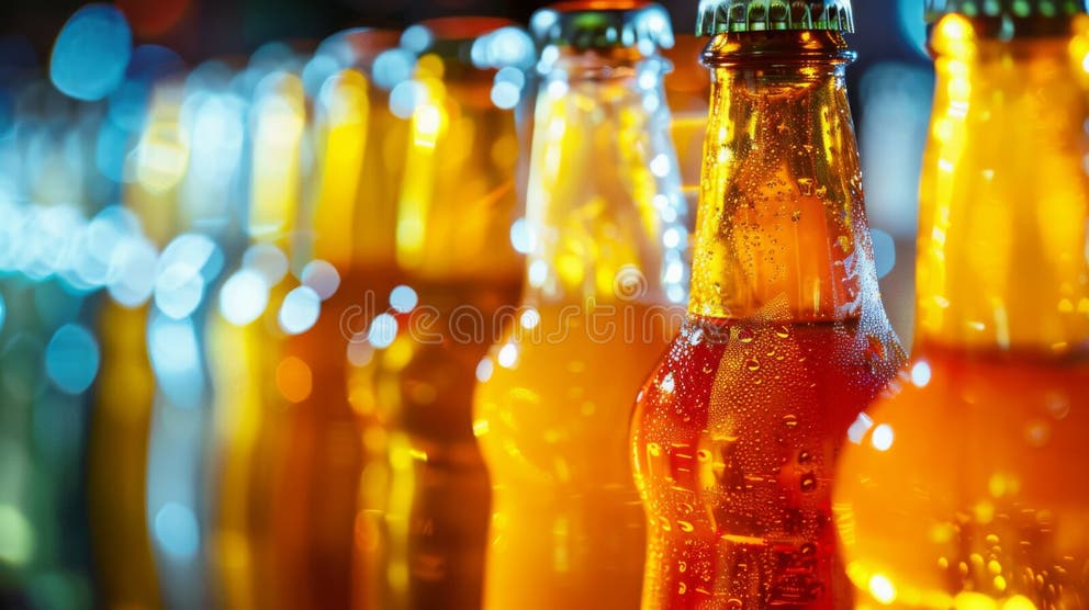 Group of Beer Bottles Arranged Together Stock Image - Image of malt ...