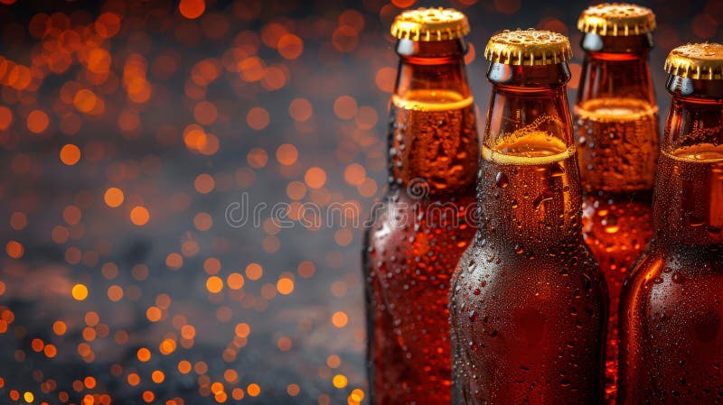 Group of Beer Bottles in a Row Stock Photo - Image of drink, booze ...