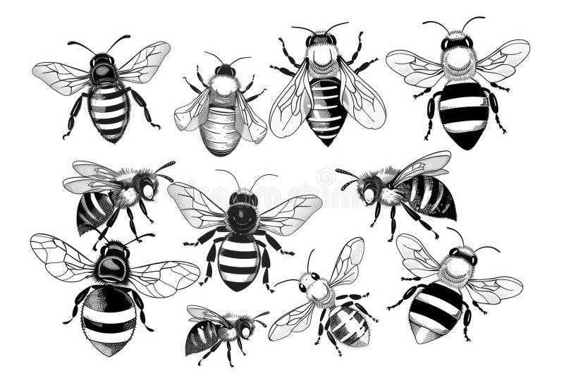 A Group of Bees Sit Together in a Circular Formation, Showcasing Their ...