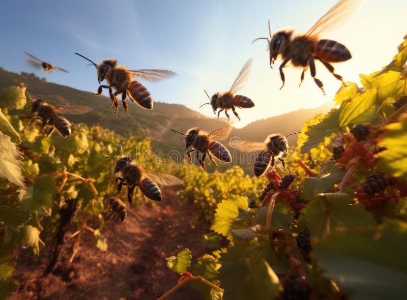 A group of bees at work stock photo. Image of grass - 290003774