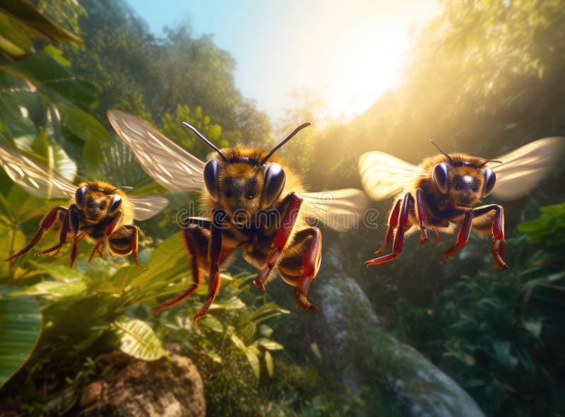 A group of bees at work stock photo. Image of animal - 290004886