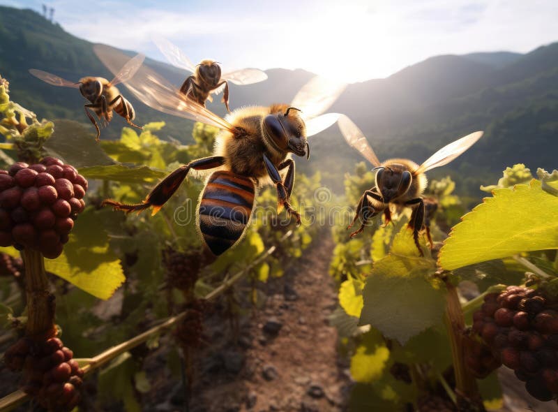 A group of bees at work stock photo. Image of collection - 290005304