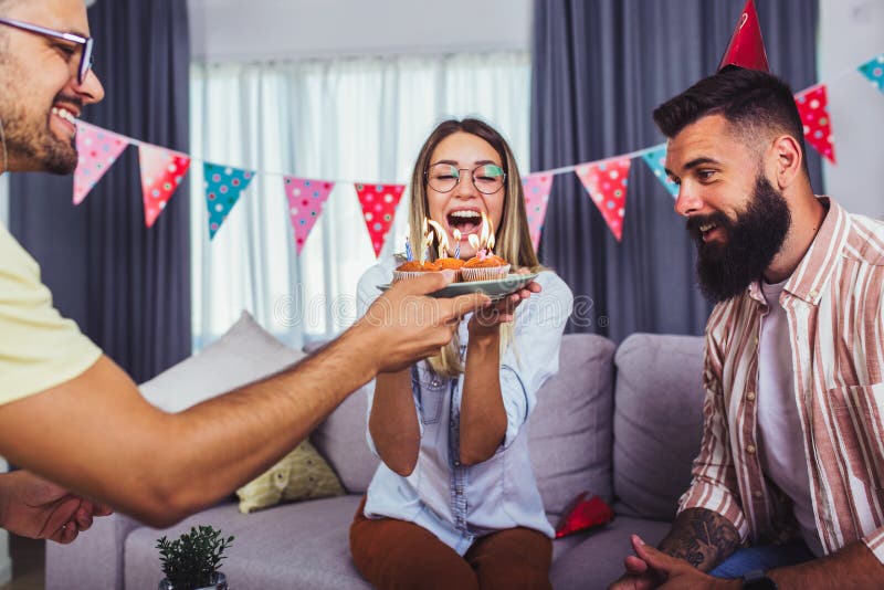 Celebration,friends, Party and Birthday Concept Stock Image - Image of ...