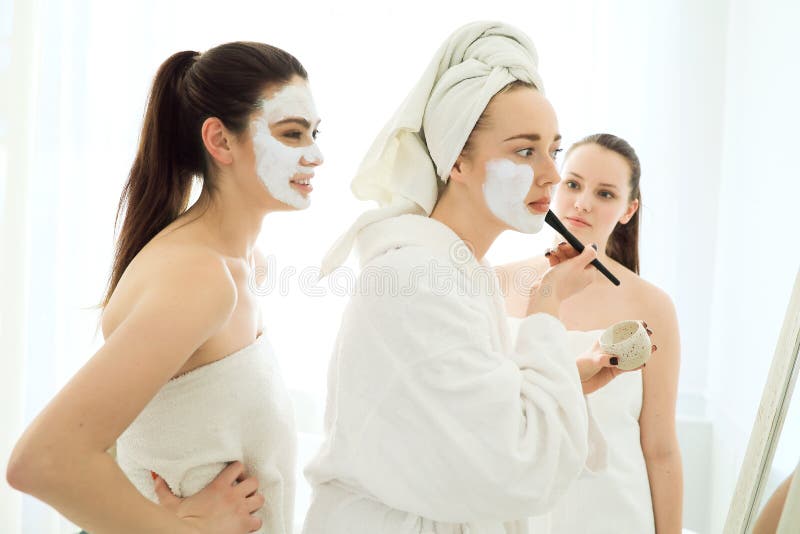 Women in spa stock image. Image of clay, friends, facial - 143927241