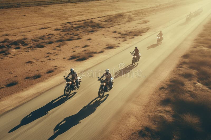 Group of Bikers at Group Ride, AI Generated Stock Illustration ...