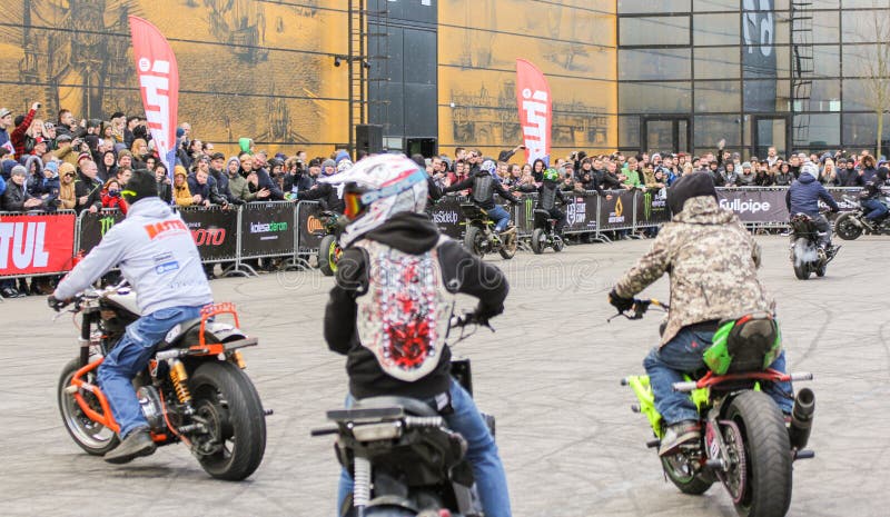 Group of Bikers on the Site. Editorial Photo - Image of freestyle ...