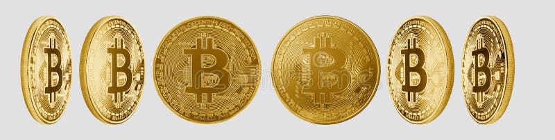 Group of Bitcoin Cryptocurrency Isolated on White Stock Image - Image ...