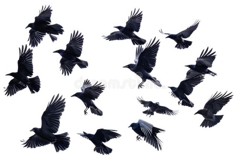 Group Birds Soaring Sky Their Wings Spread Wide Stock Photos - Free ...