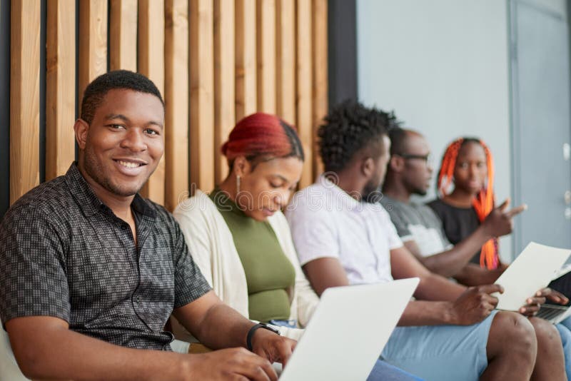 A Group of Black Candidates are Waiting for an Interview in the Office ...