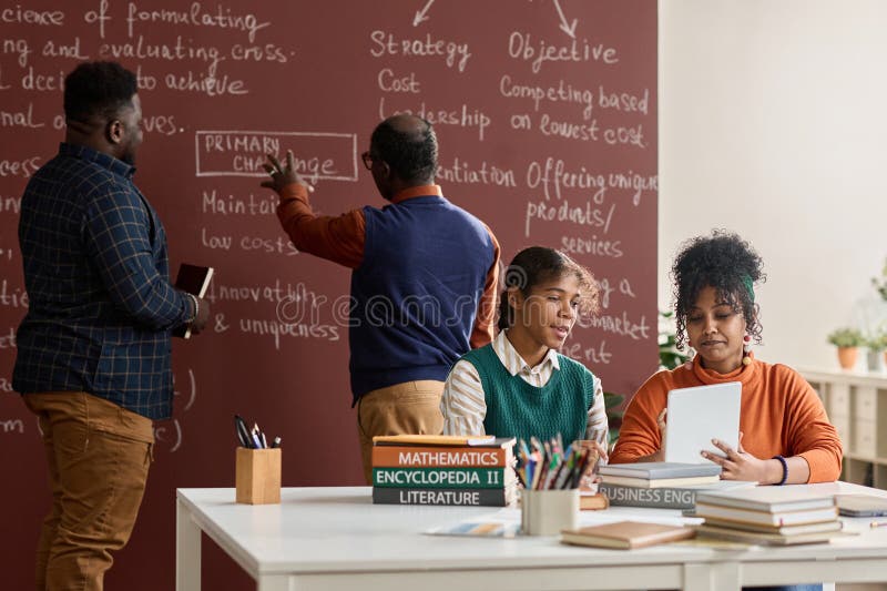 Group of Black People Studying in College Stock Image - Image of learn ...
