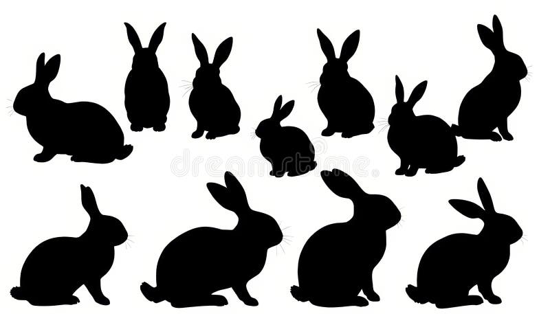 Black Rabbits Stock Illustrations – 3,497 Black Rabbits Stock ...
