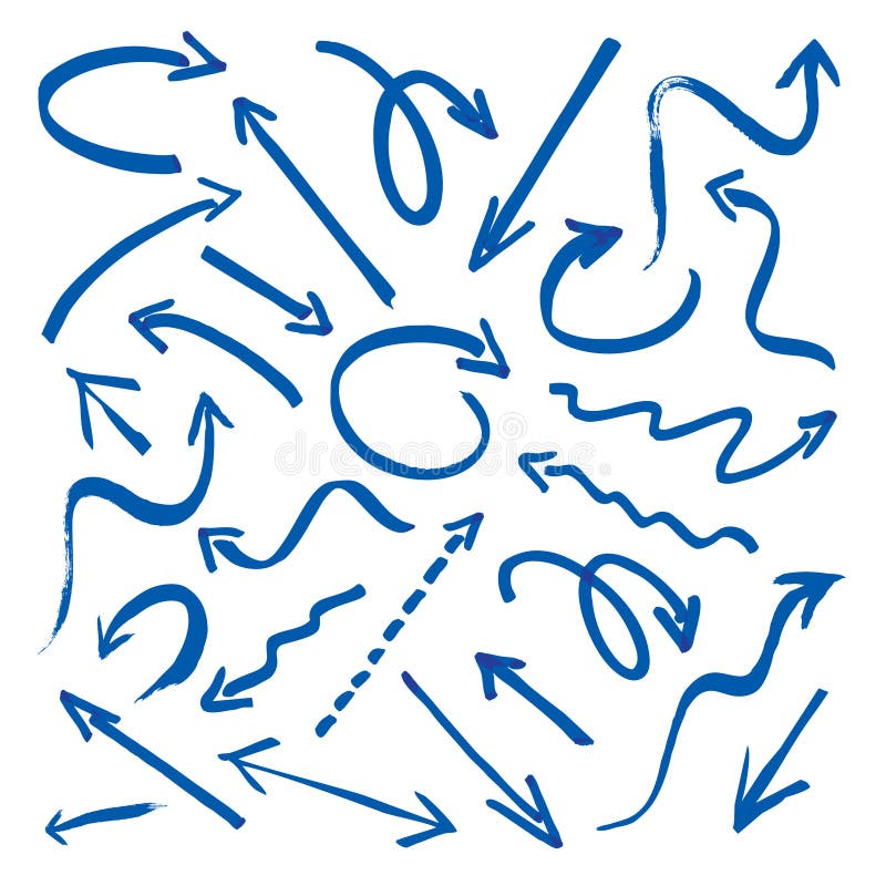 Group of blue arrows stock illustration. Illustration of strokes - 53487685