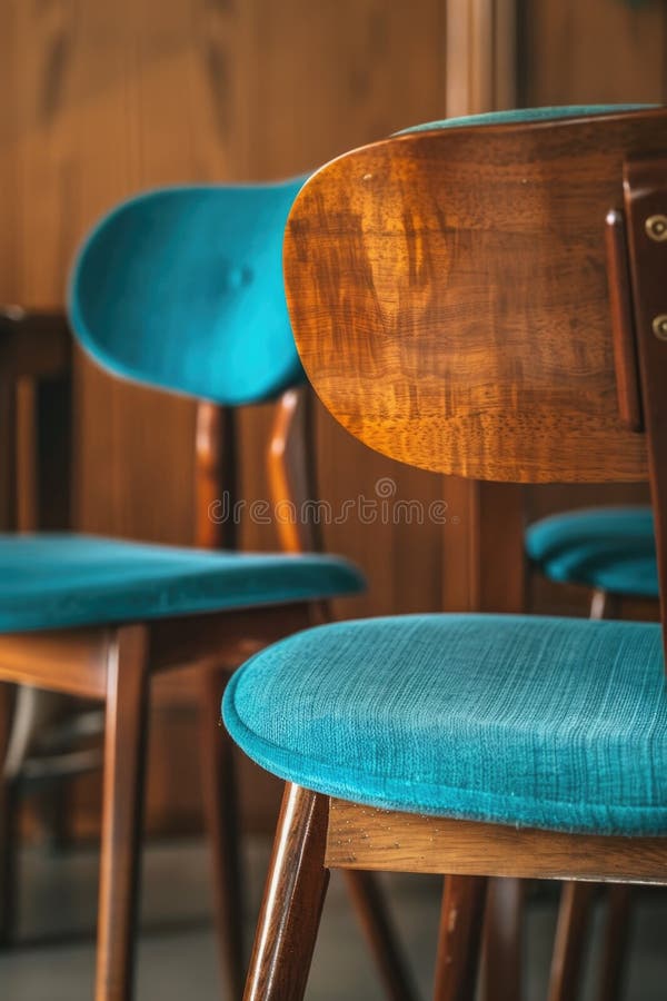 A Group of Blue Chairs Lined Up Together. Perfect for Interior Design ...