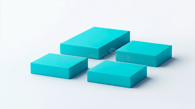 A Group of Blue Cubes Sitting on Top of Each Other Stock Photo - Image ...