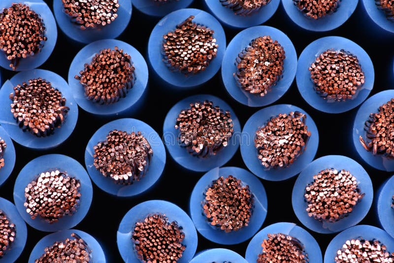 Blue Electric Cable Used in Electrical Instalation Stock Photo - Image ...