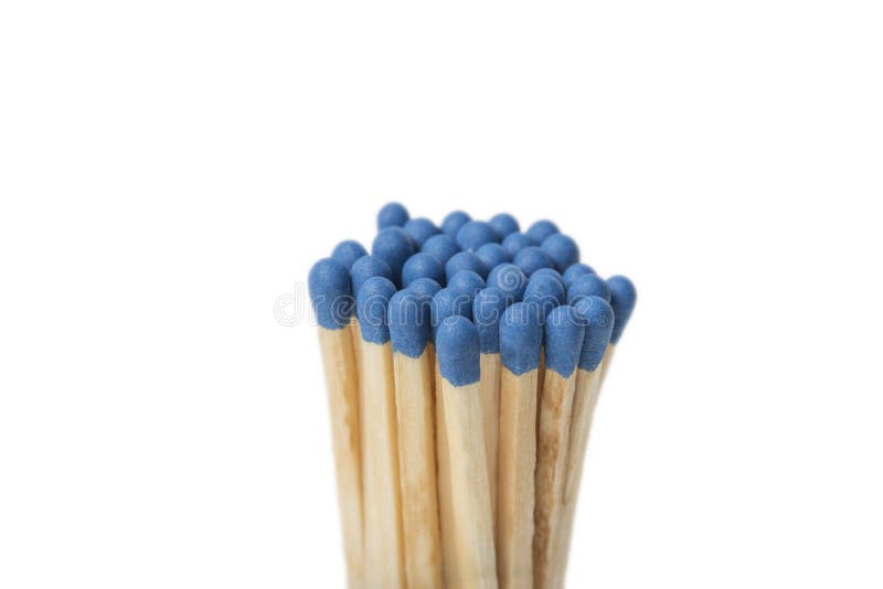 Group of Blue Matches on White Stock Image - Image of team, inflame ...