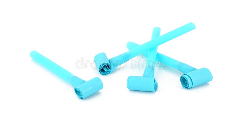 Group of Blue Party Blowers Stock Photo - Image of four, item: 16847730