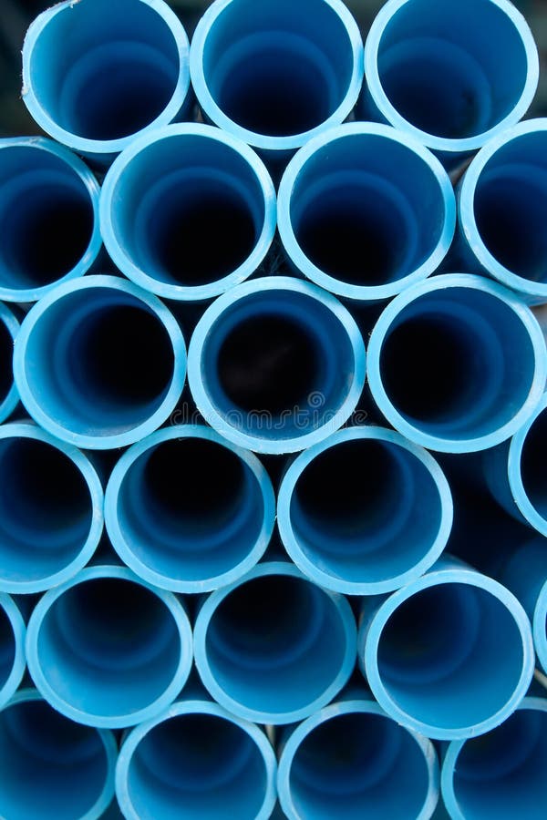 Group of blue pipe pvc stock photo. Image of pipeline - 57124392