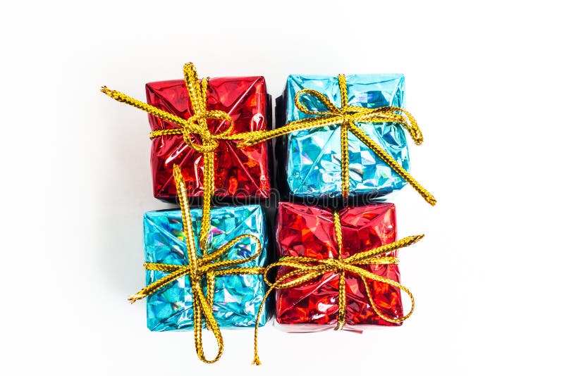 Group of Blue and Red Gift Box Stock Image - Image of happy, color ...