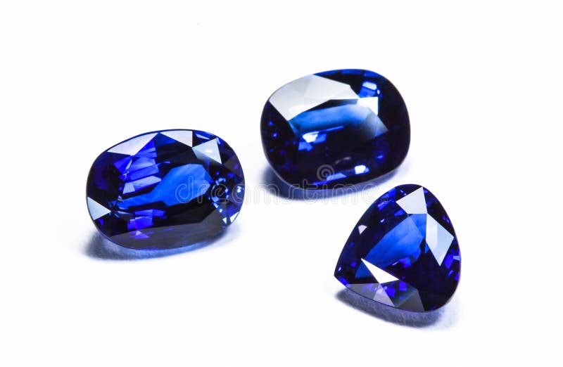 Group Of The Blue Sapphires Stock Image - Image of crystal, isolated ...