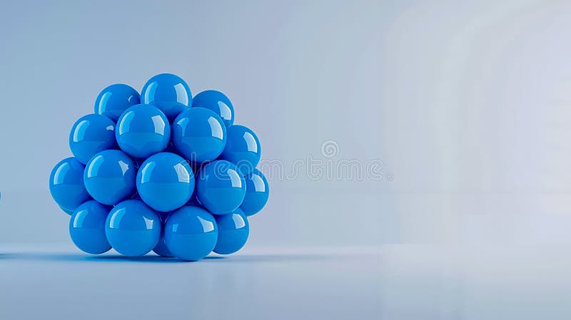 A Group of Blue Spheres Sitting on Top of Each Other Stock Photo ...
