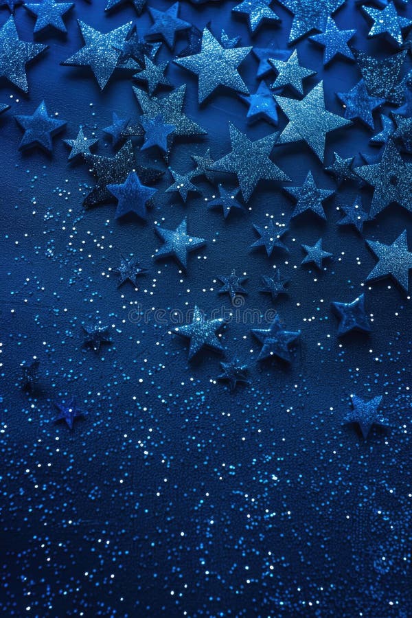 A Group of Blue Stars on a Blue Background, Simple and Elegant Design ...