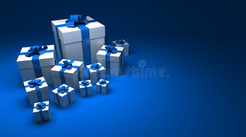 Big blue present delivery stock illustration. Illustration of shipping ...