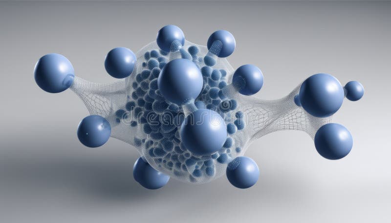 A Group of Blue and White Spheres Connected by a Web Stock Illustration ...