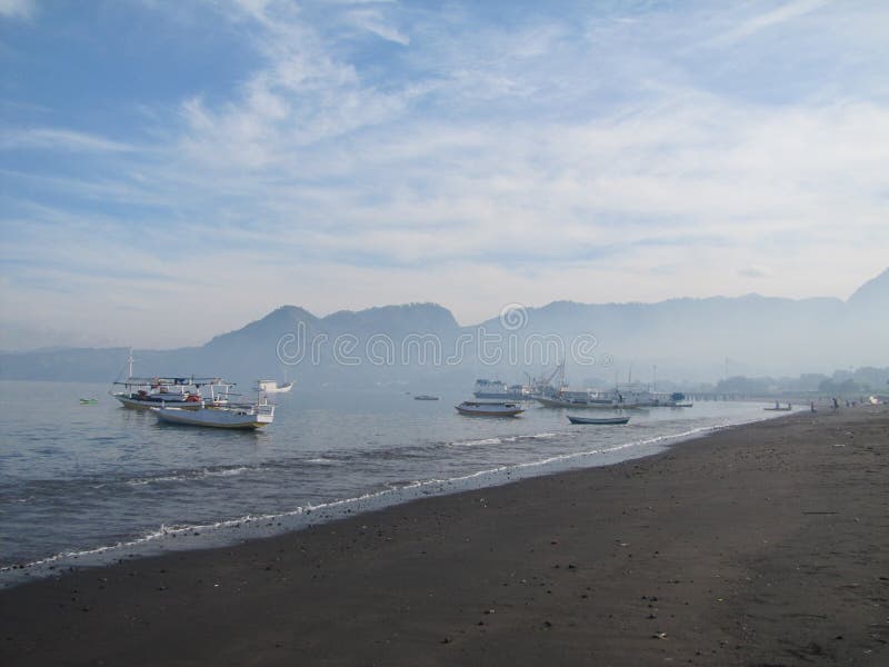 A Group of Boats on the Shore of Lewoleba Lembata Harbor Stock Image ...