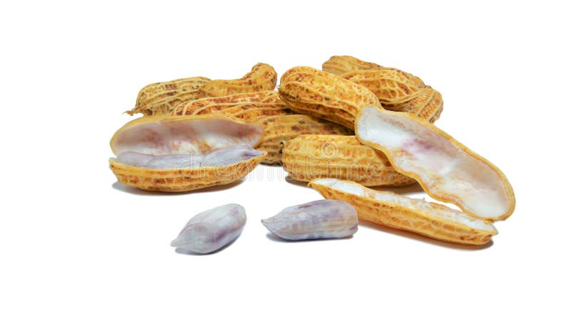Boiled Peanuts Isolated on White Background. Stock Image - Image of ...