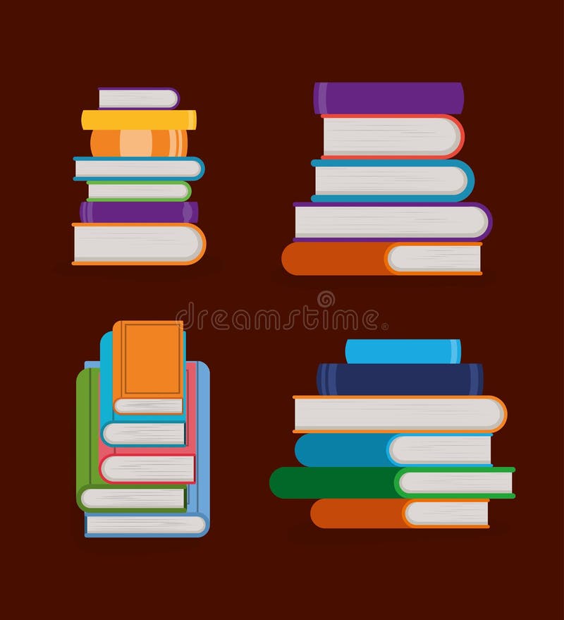 Group of Books Design Vector Illustration Stock Vector - Illustration ...
