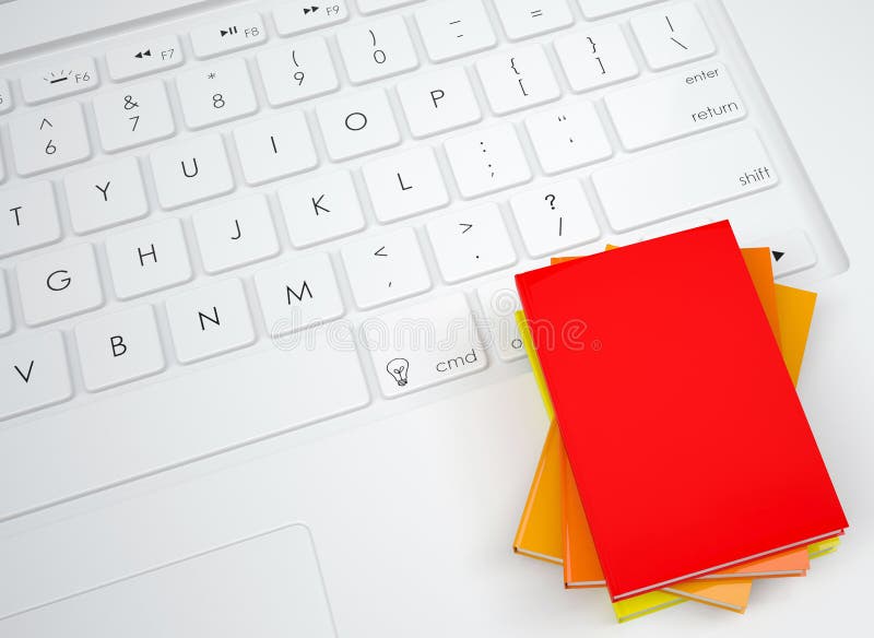 Group Books on the Keyboard Stock Photo - Image of education, button ...