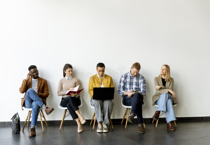 Group of Bored People Waiting for the Job Interview Stock Photo - Image ...