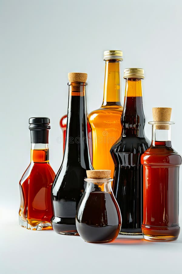 A Group of Bottles with Different Syrups Stock Image - Image of syrups ...