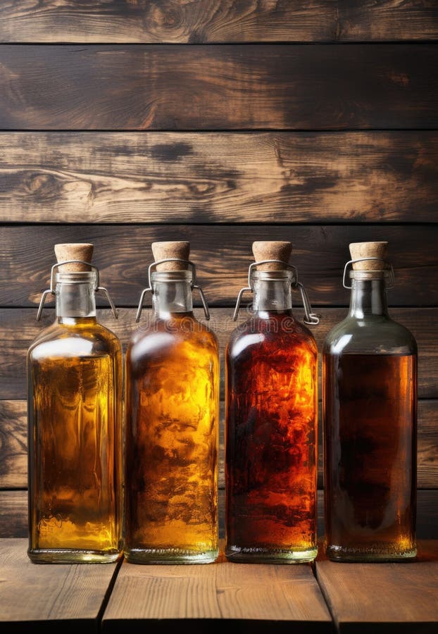 A Group of Bottles of Different Types of Alcohol. Generative AI Image ...