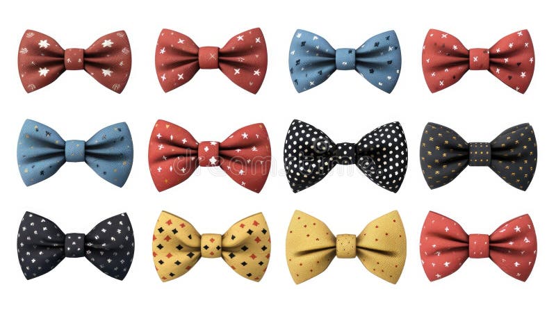 A Group of Bow Ties with Various Designs. Perfect for Adding a Touch of ...