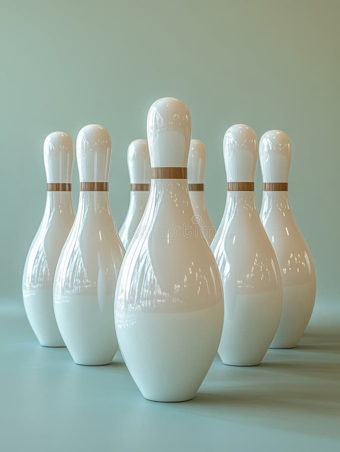 Group of Bowling Pins Standing on a Smooth Surface. Stock Photo - Image ...