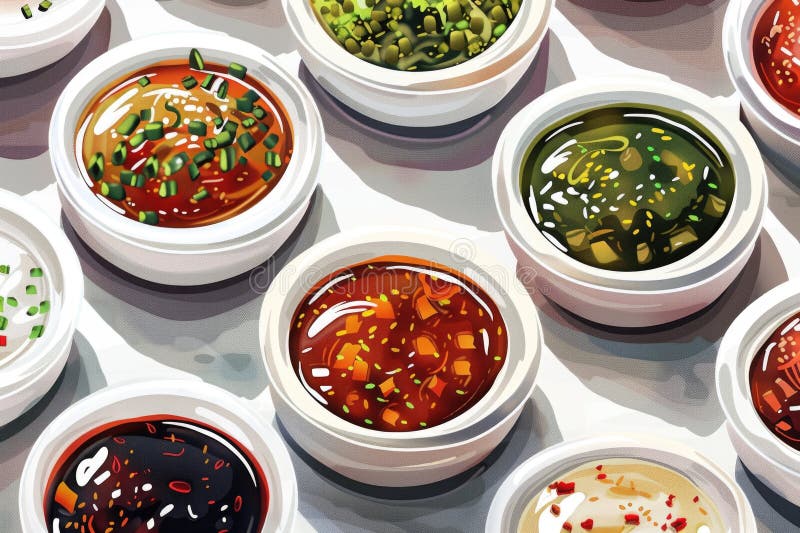 A Group of Bowls Filled with Different Types of Condiments. Ideal for ...