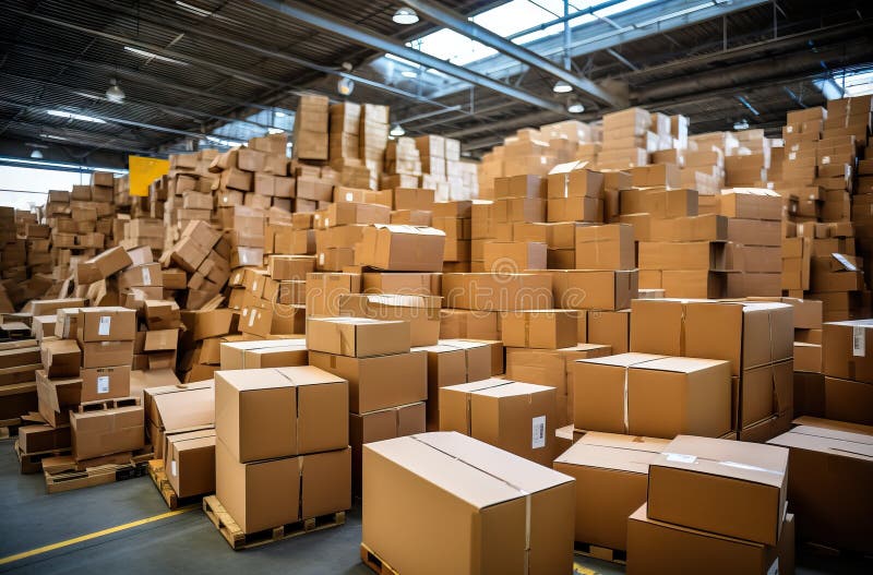 A Group of Boxes is Piled Together. Stock Illustration - Illustration ...