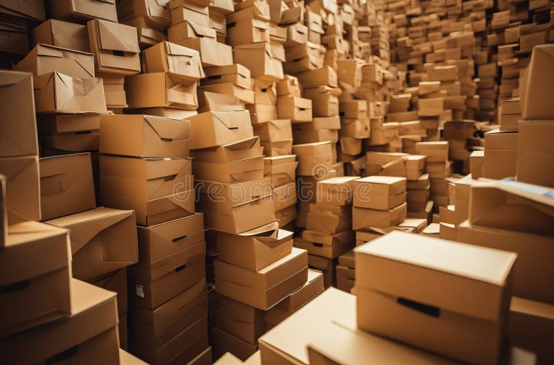 A Group of Boxes is Piled Together. Stock Illustration - Illustration ...