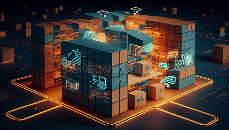 Warehouse Digitalization Stock Illustrations – 62 Warehouse ...