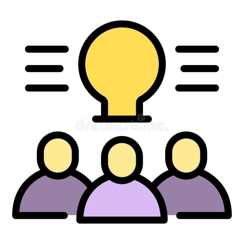 Group Brainstorming Icon Vector Flat Stock Illustration - Illustration ...