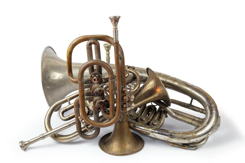 Group of brass instruments stock image. Image of concert - 145104729